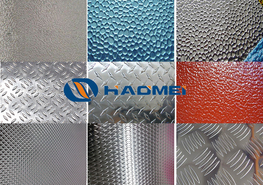Embossed Aluminum Sheet of Triple Rice Grain, Diamond, Stucco, Five Bar